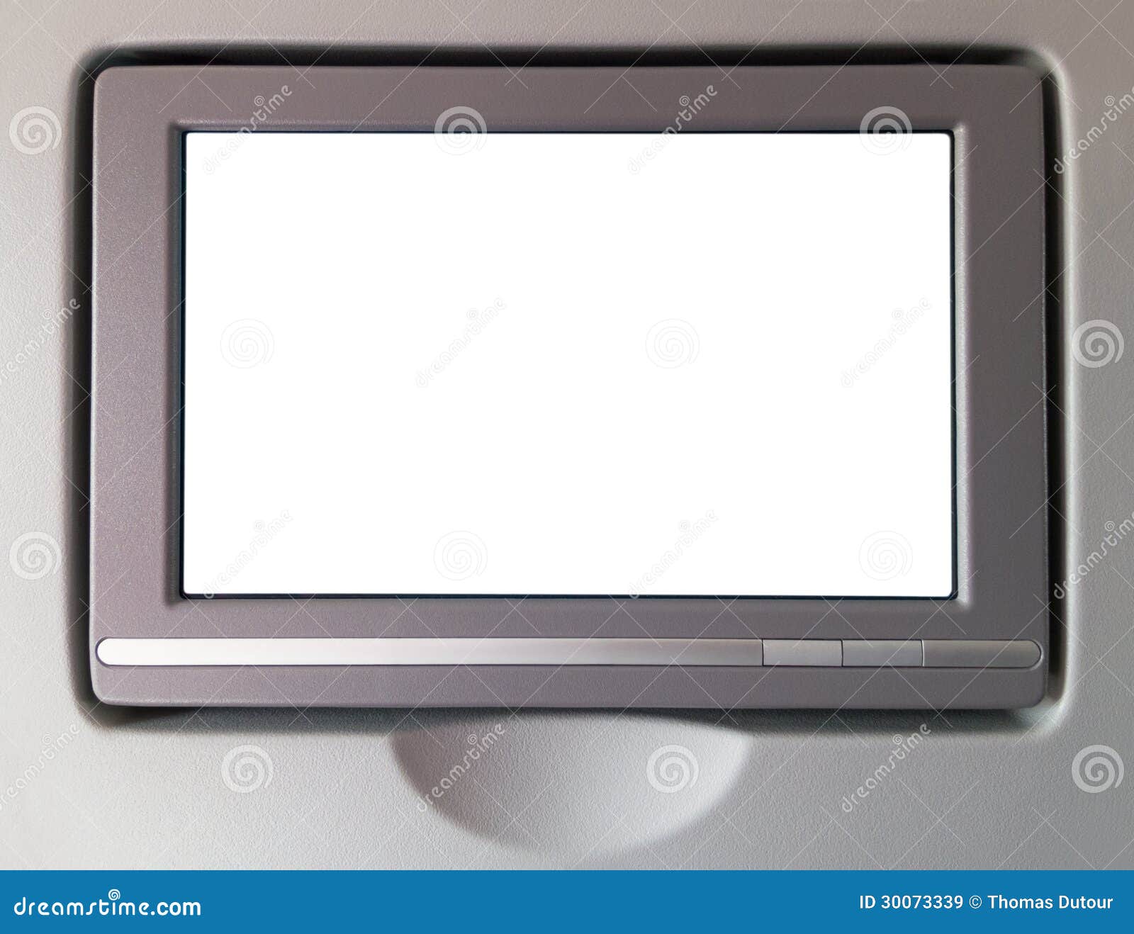 White LCD Screen in an Airplane Stock Image - Image of class, chair ...