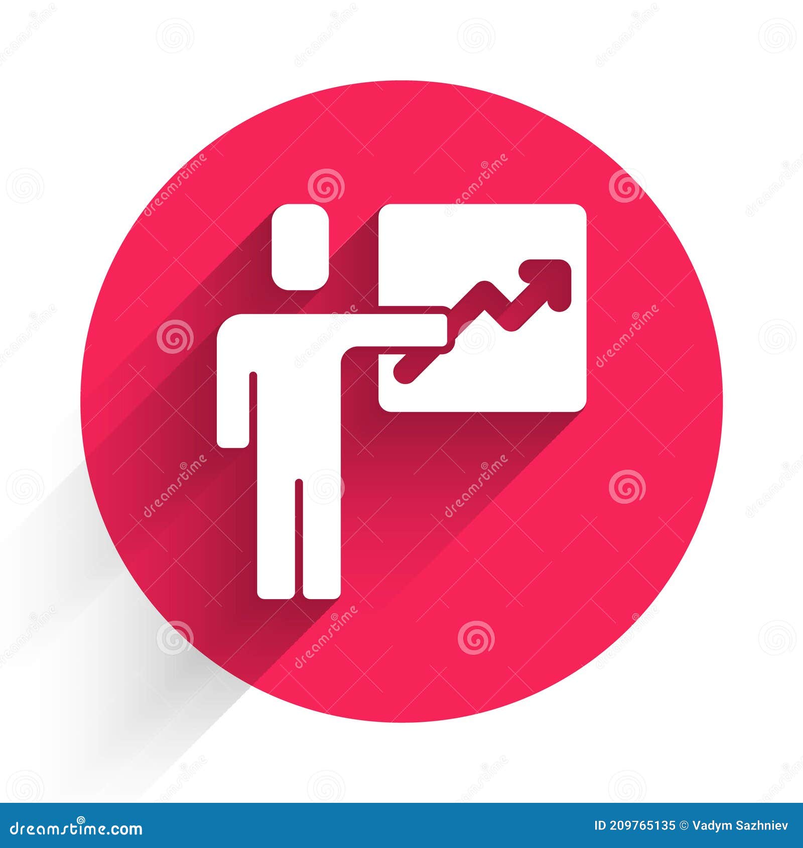 White Leader of a Team of Executives Icon Isolated with Long Shadow ...