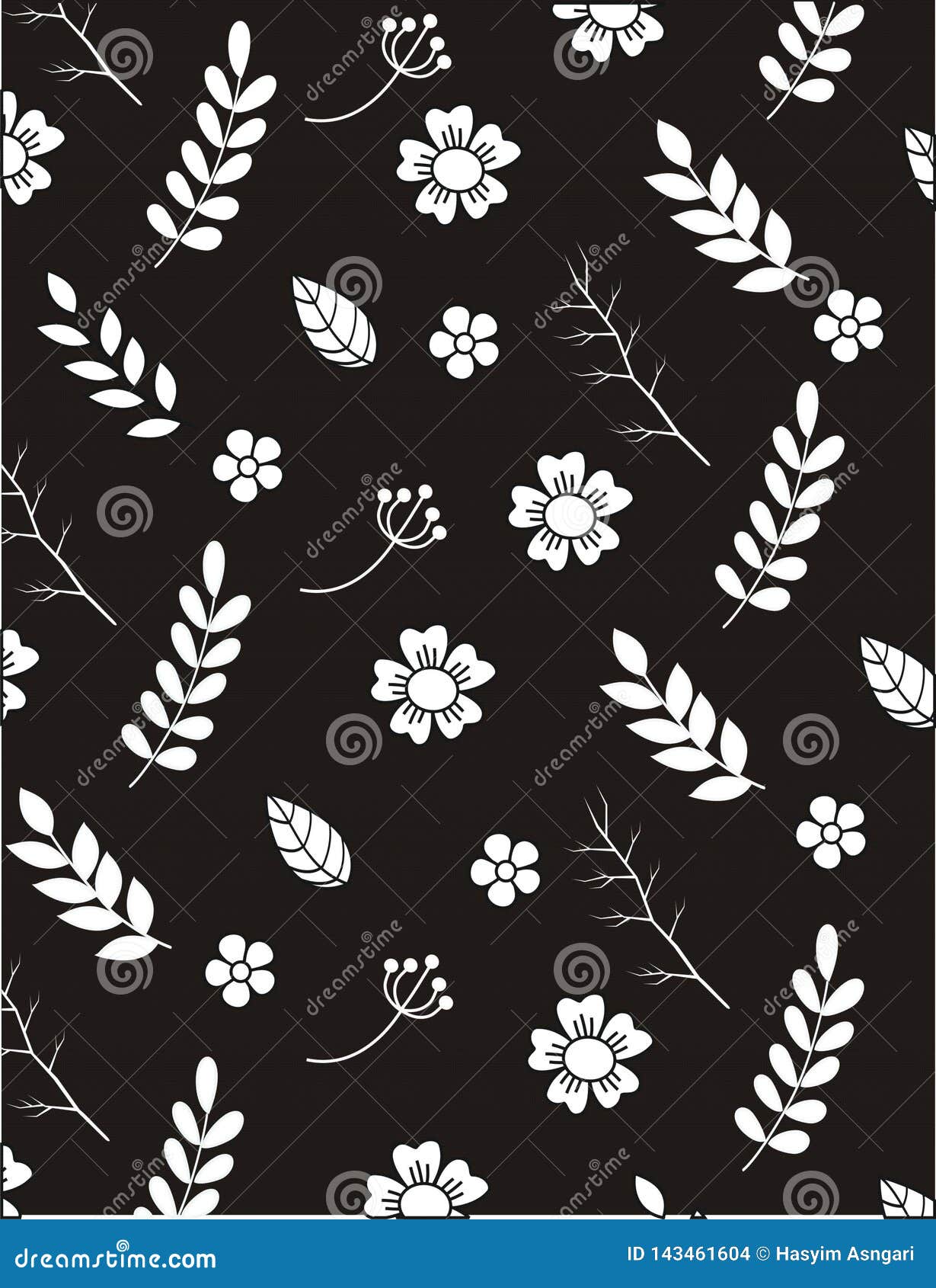 White Leaf Vector Seamless Pattern. Stock Illustration - Illustration ...