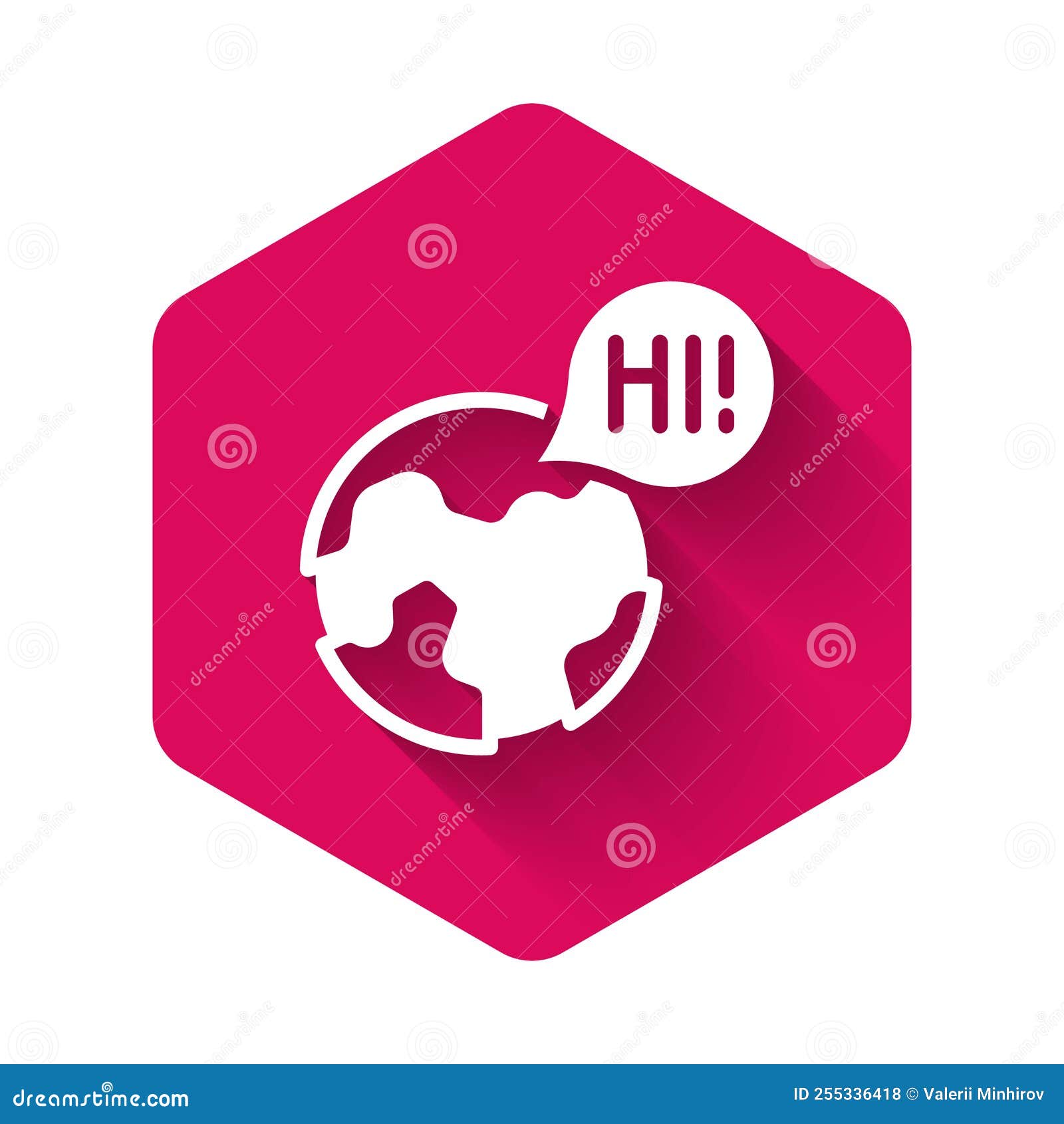 White Learning Foreign Languages Icon Isolated with Long Shadow ...