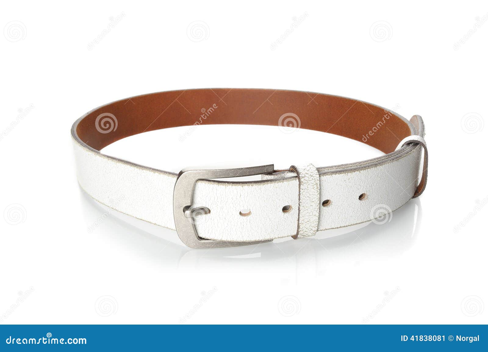 White leather belt stock image. Image of strip, matte - 41838081