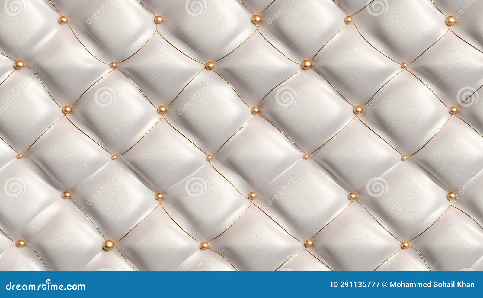 White Leather with Golden Wire and Diamonds Seamless Pattern Bumped ...