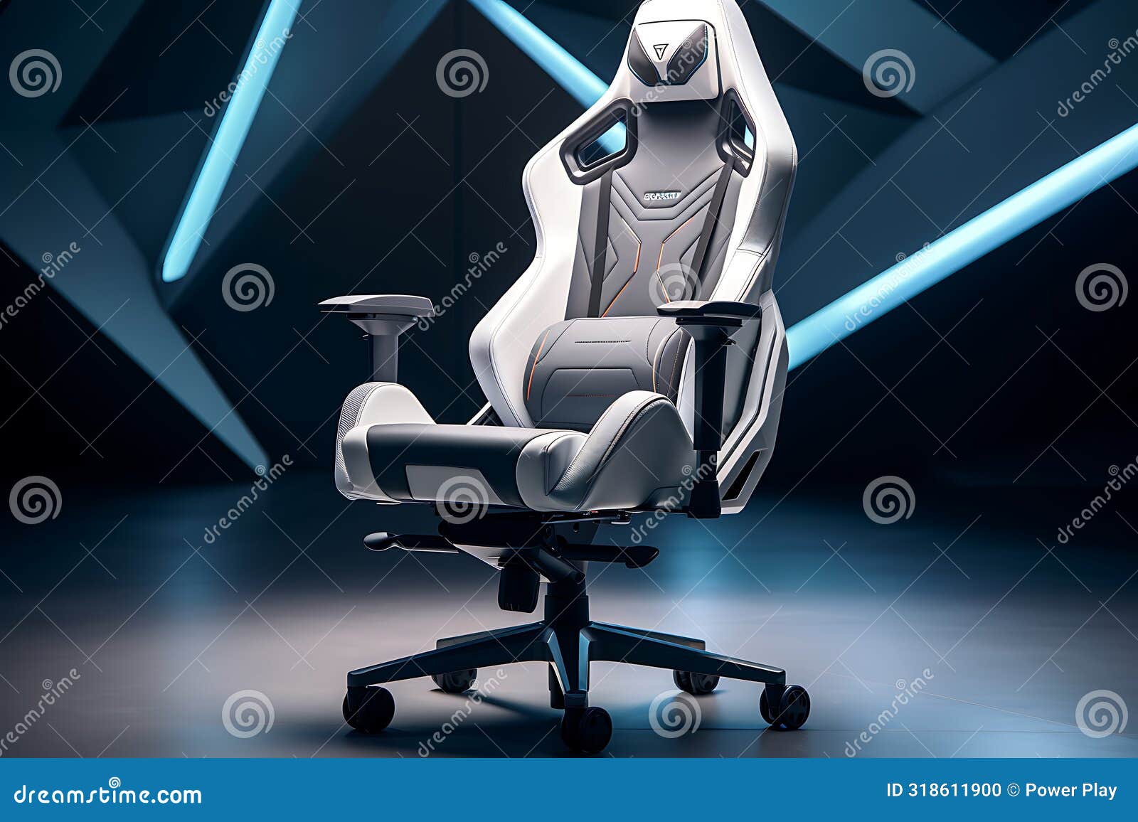 White Leather Office and Gaming Chair .3d Render Illustration Stock ...