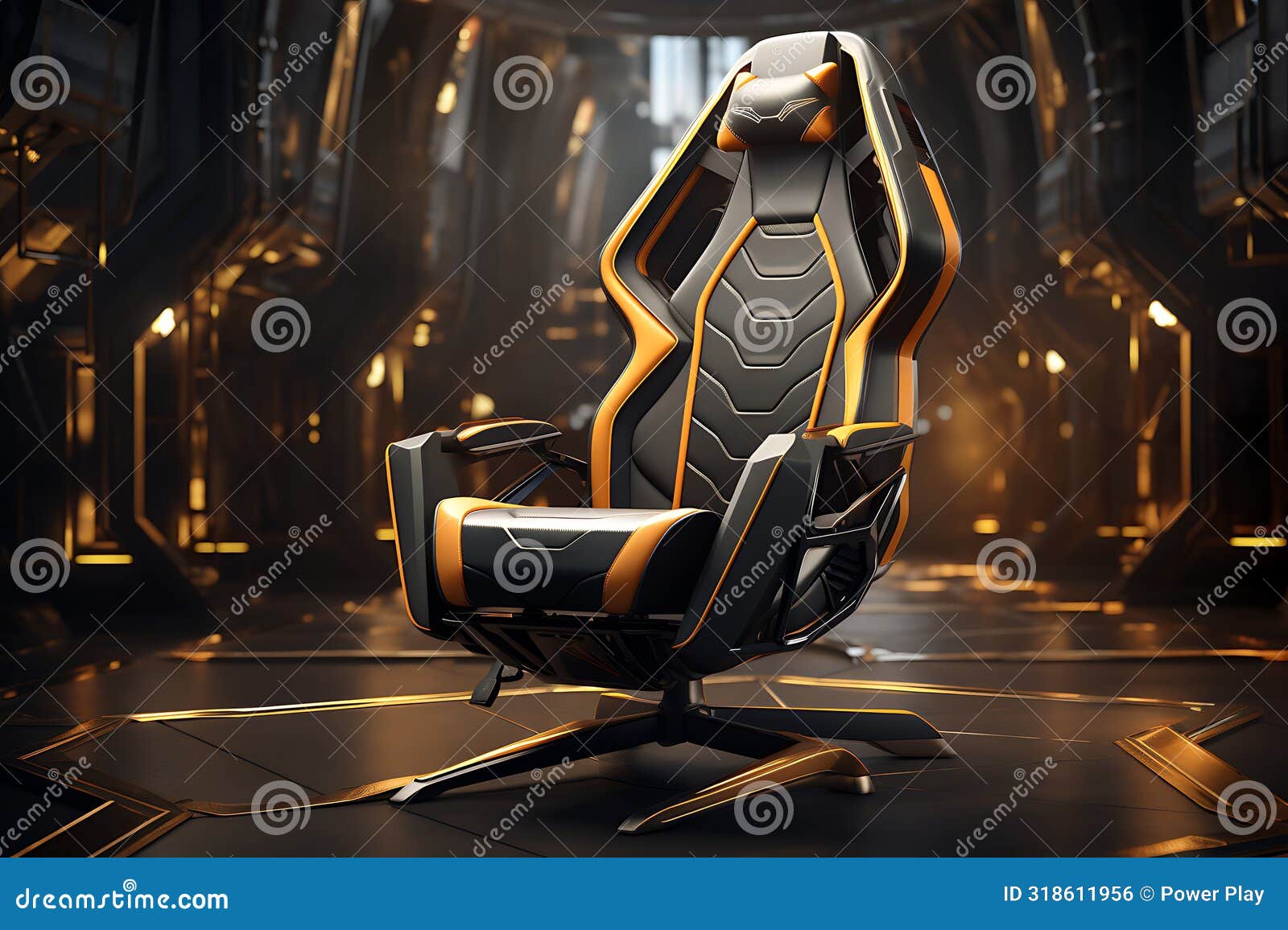 White Leather Office and Gaming Chair .3d Render Illustration Stock ...