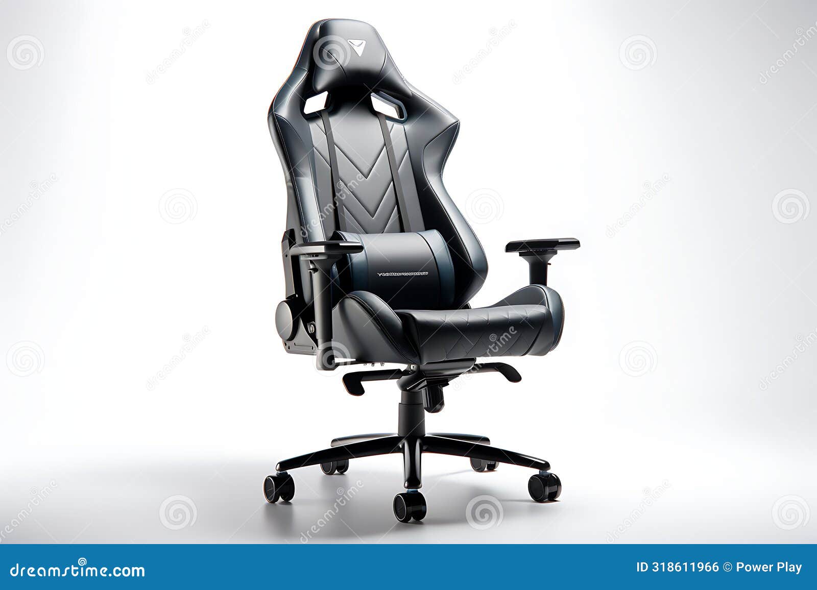 White Leather Office and Gaming Chair .3d Render Illustration Stock ...