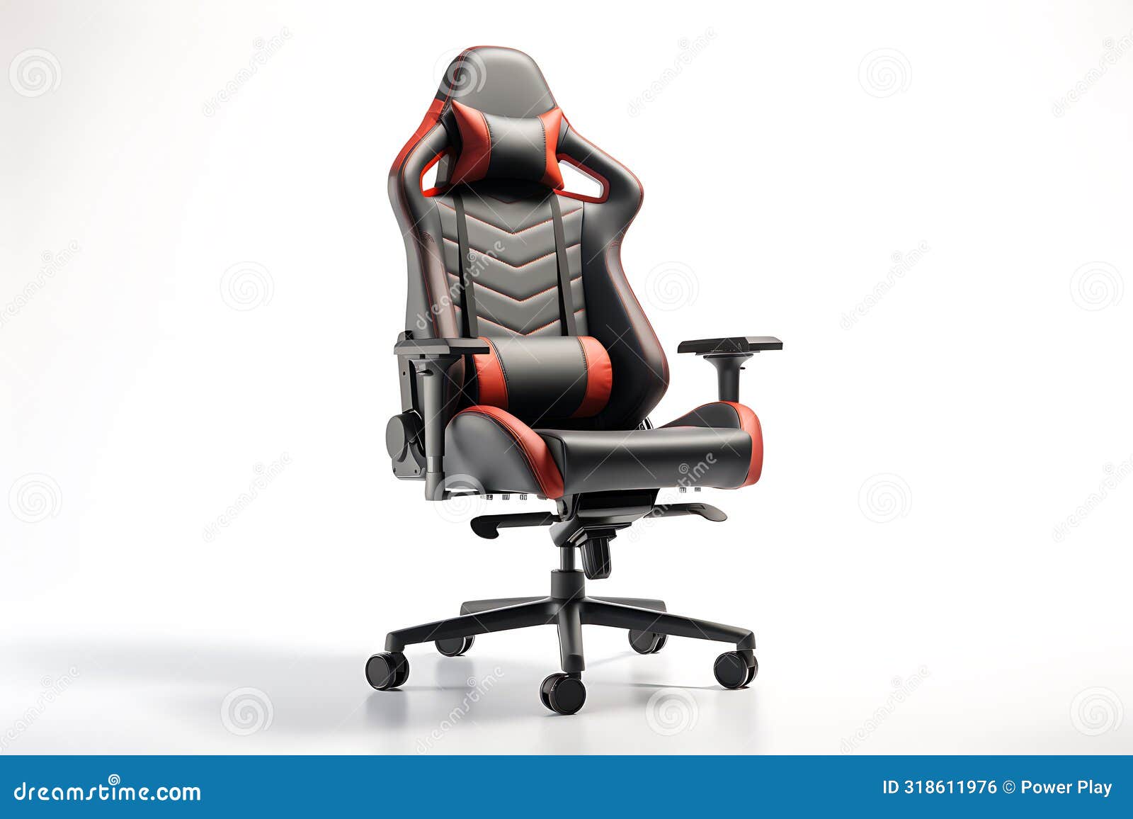 White Leather Office and Gaming Chair .3d Render Illustration Stock ...