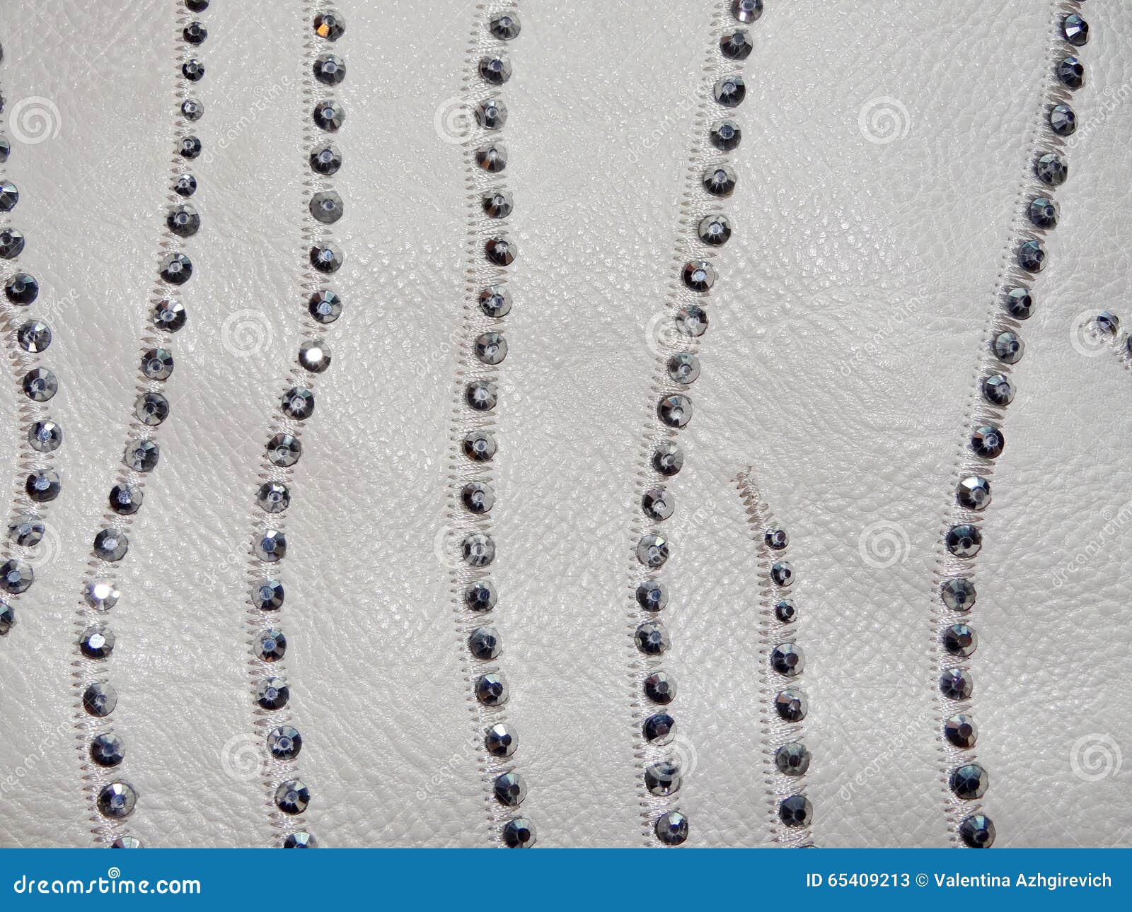 White Leather with Rhinestones Stock Image - Image of sewn, texture ...