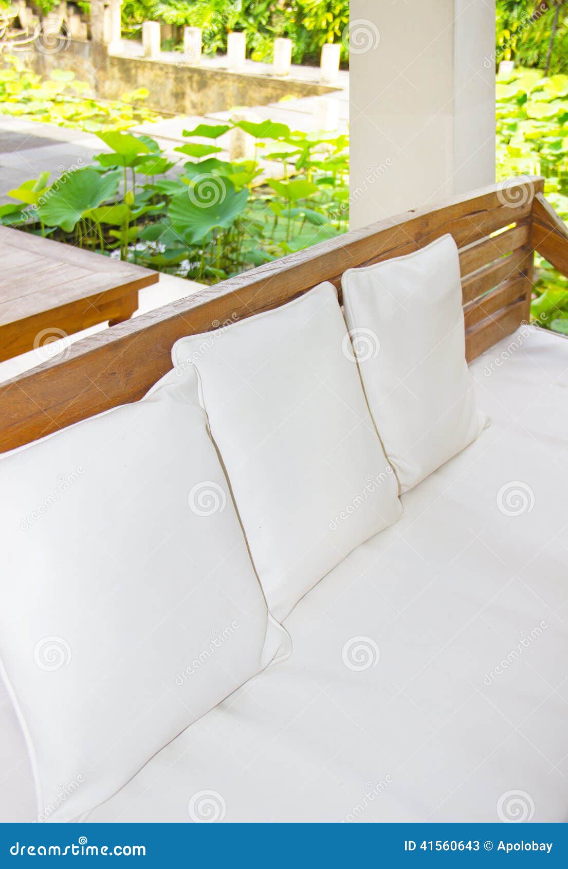 White Leather Sofa with Pillows Stock Image - Image of asia, beautiful ...