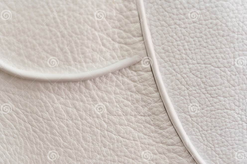White Leather Texture with Patterned Stitching, Used As a Luxurious Classic Background. Stock ...