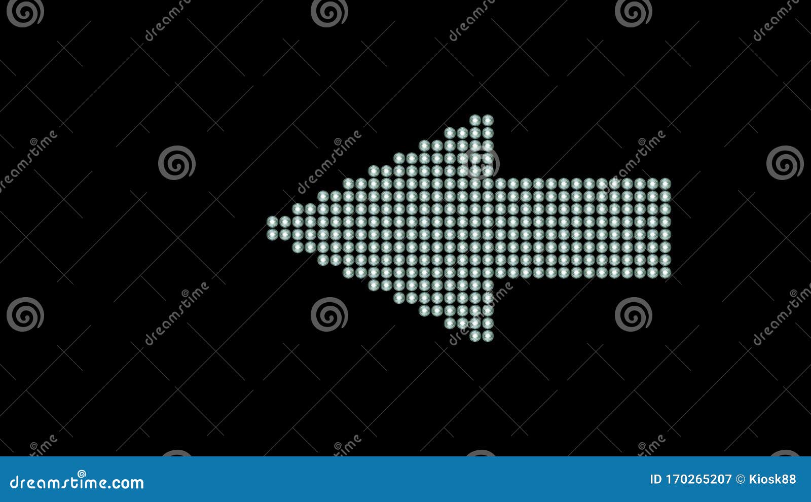 White LED Arrow Moving Left Stock Video - Video of direction, light ...