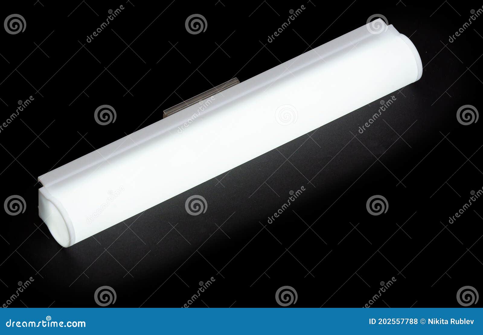 White Led Decorative Light Bar on Black Background Stock Photo - Image ...