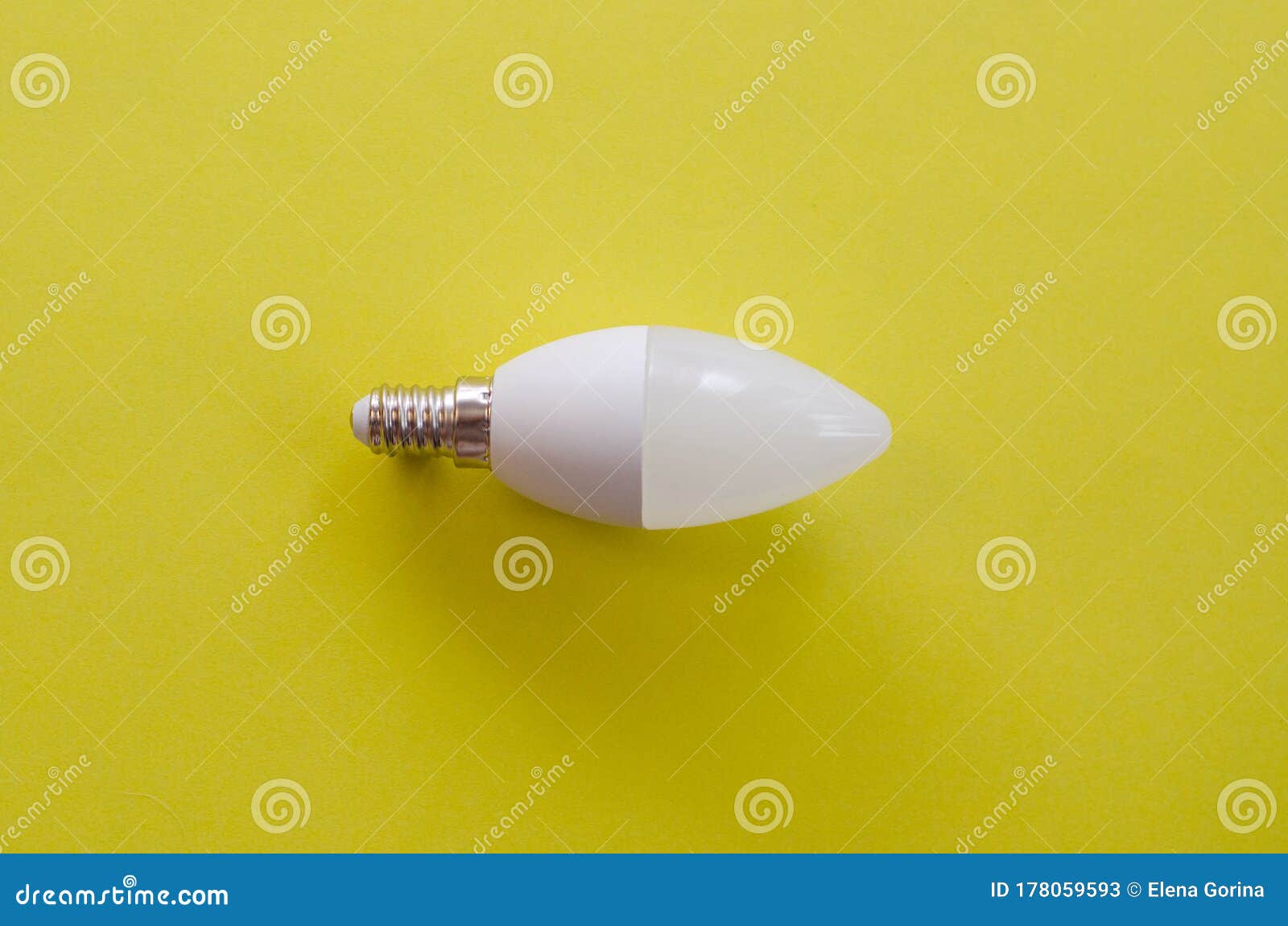 White LED Light Bulb On A Yellow Background Royalty-Free Stock ...