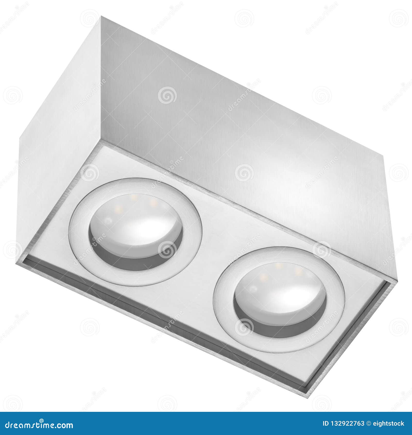 LED Light Double Cube Reflector Isolated on White Background Stock ...