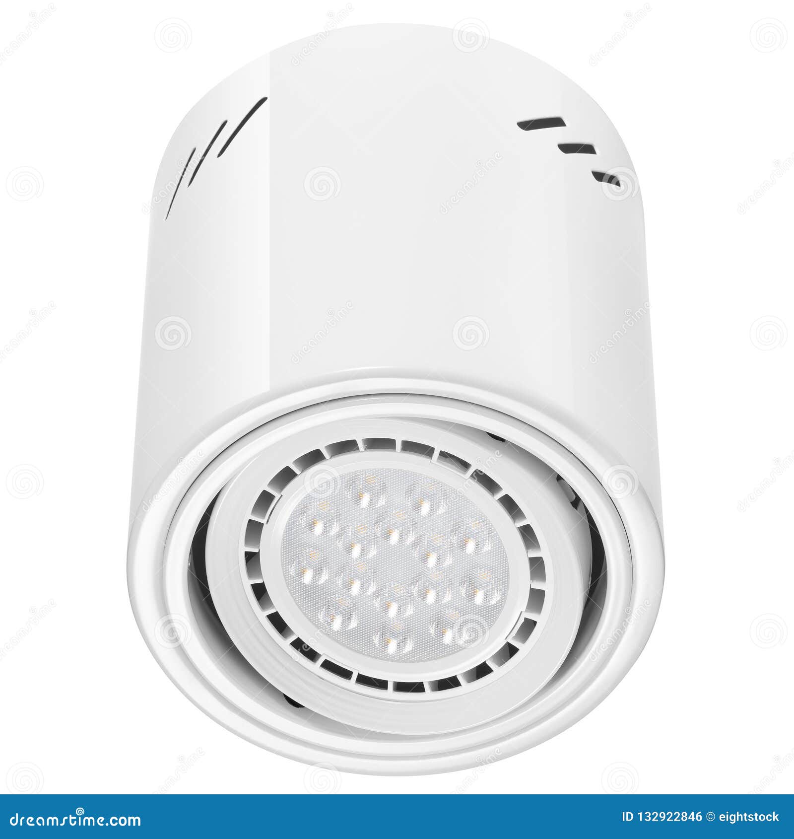 LED Light Tube Reflector Isolated on White Background Stock Photo ...