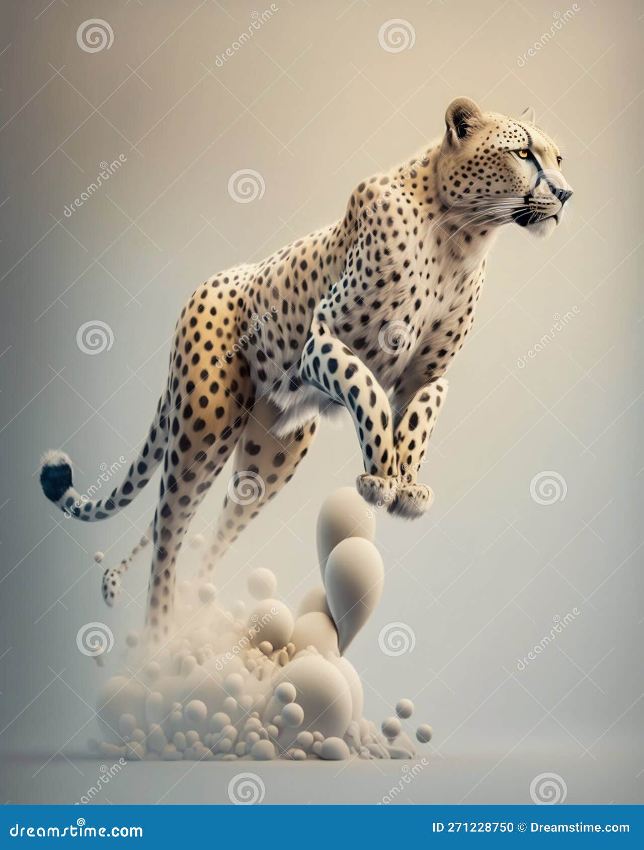 White Leopard Studio Shot. Generative AI Stock Illustration - Illustration of leopard, close ...
