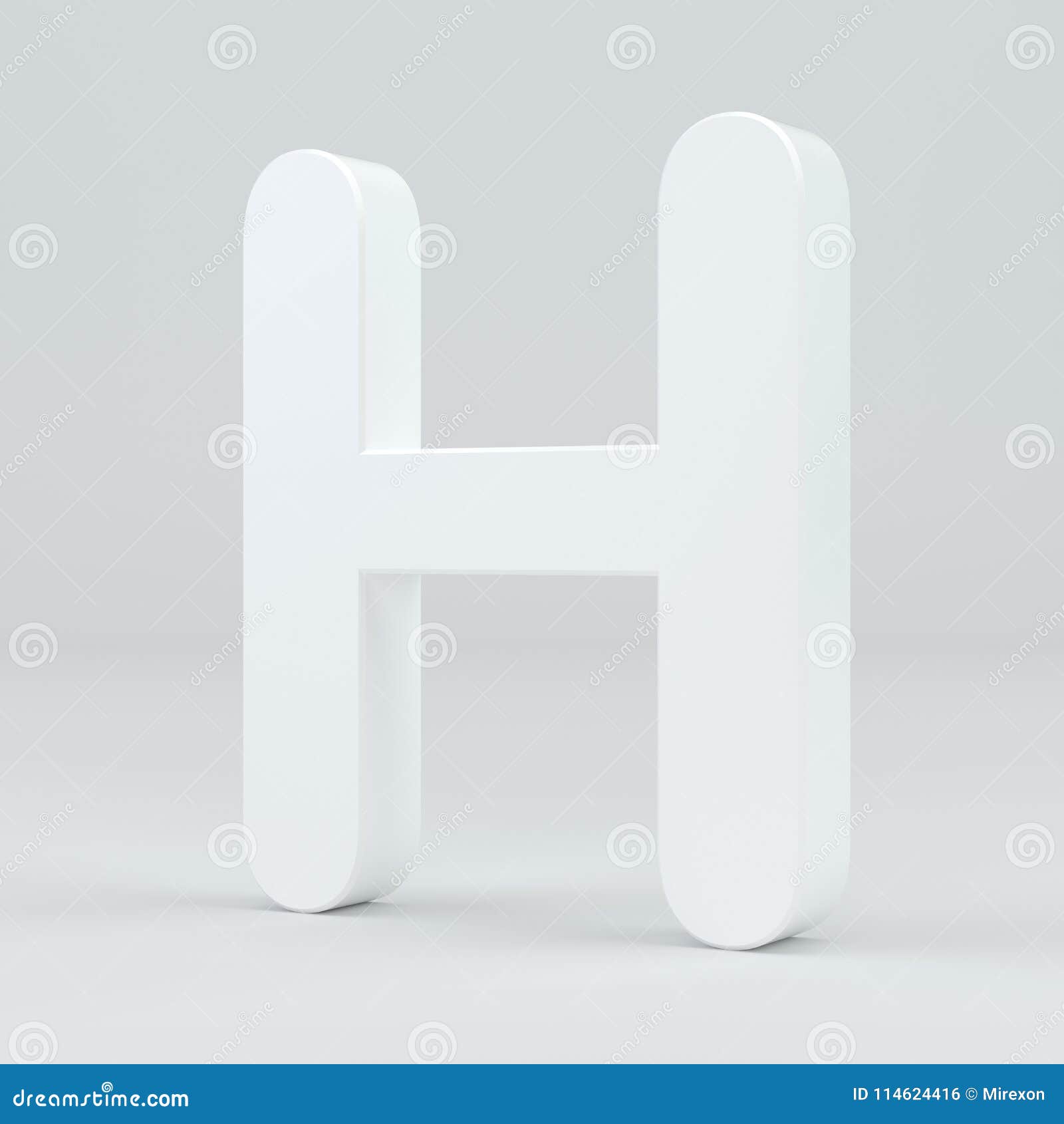 White Letter H on Studio Light Background. 3d Rendering Stock ...