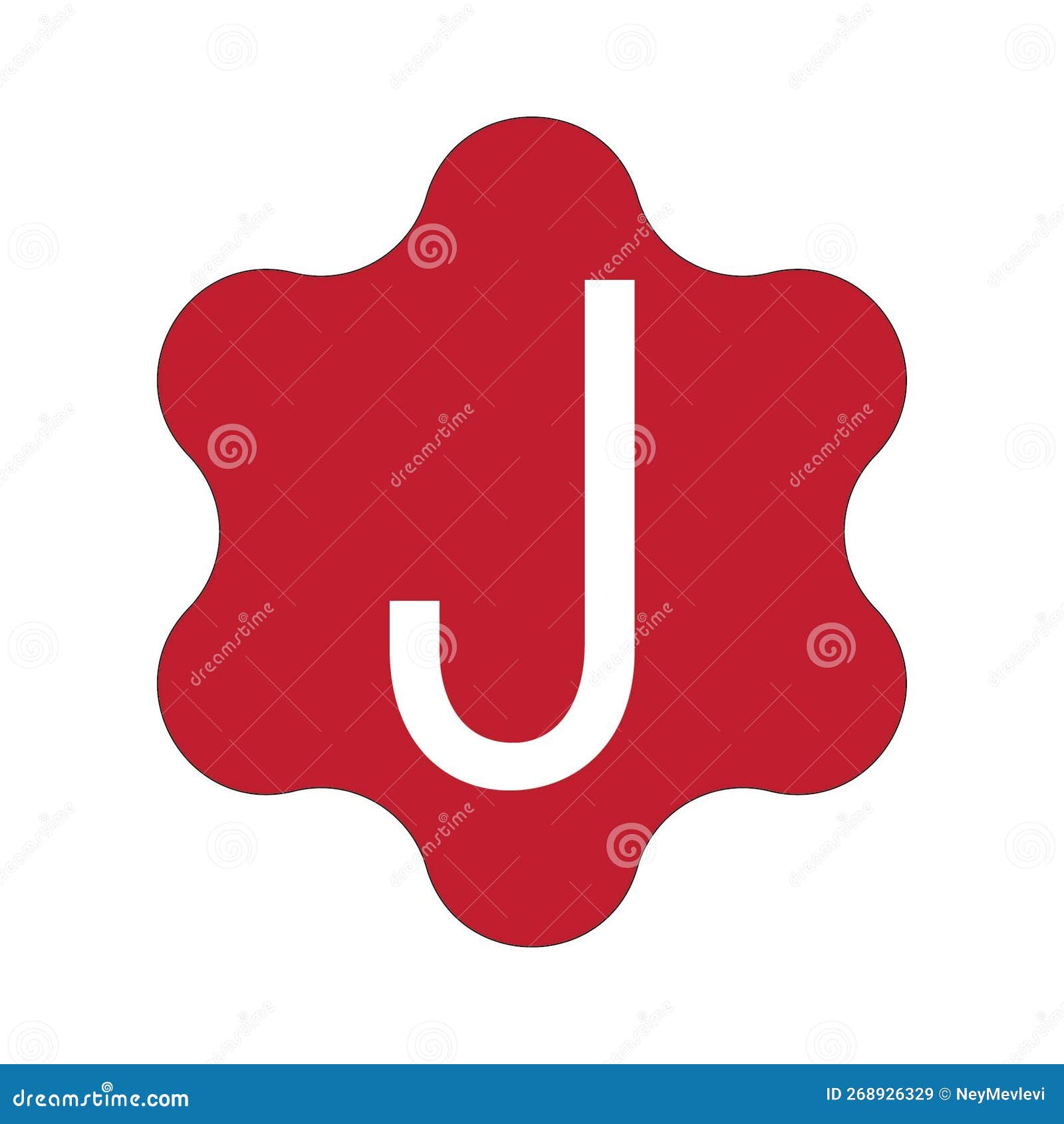 White Letter J with Red Wavy Frame Stock Illustration - Illustration of ...