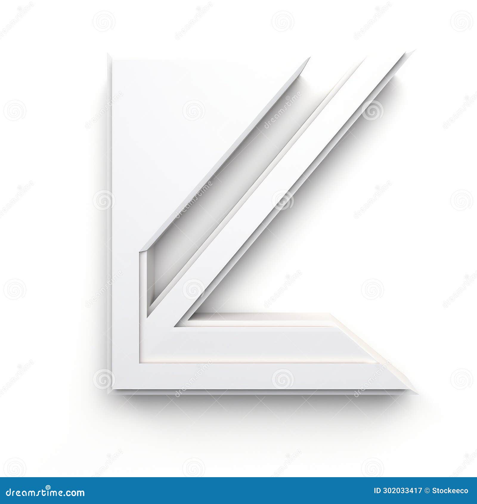 White Letter K: Asymmetrical Framing and Layered Geometry Stock ...
