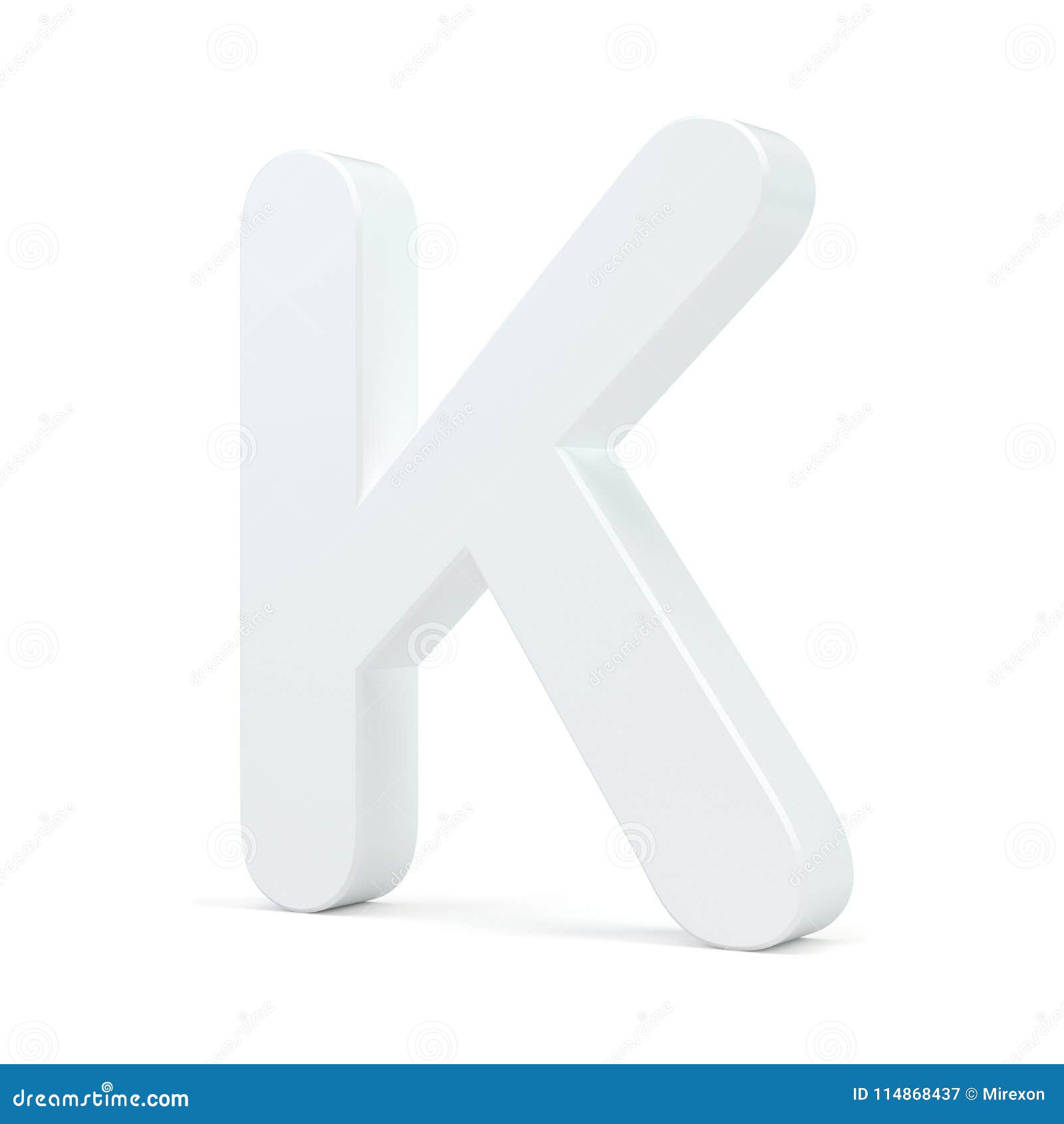 White Letter K Isolated on White Background. 3d Rendering Stock ...