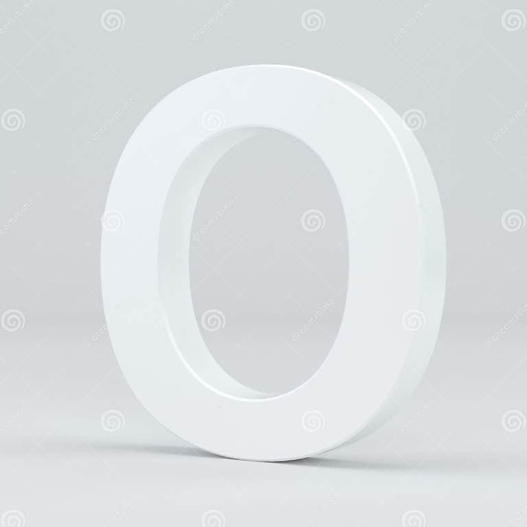 White Letter O on Studio Light Background. 3d Rendering Stock ...