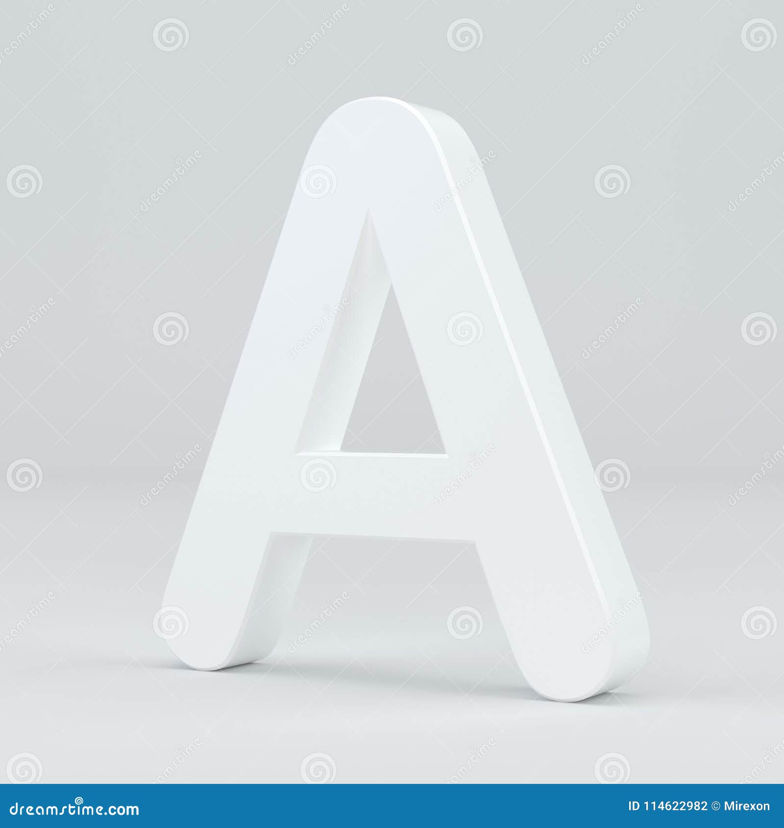 White Letter a on Studio Light Background. 3d Rendering Stock ...