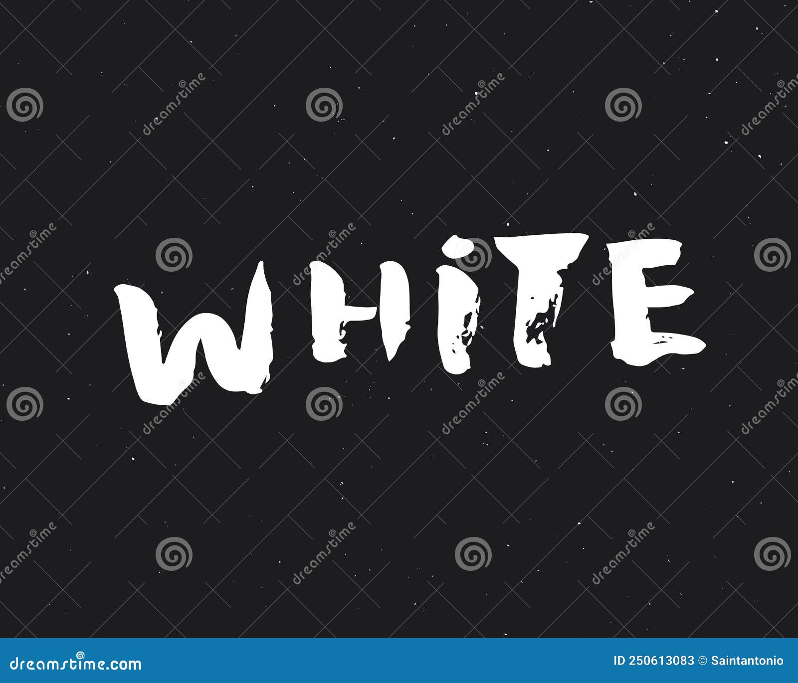 White Lettering Word, Textured Calligraphic Sign. Vector Illustration ...