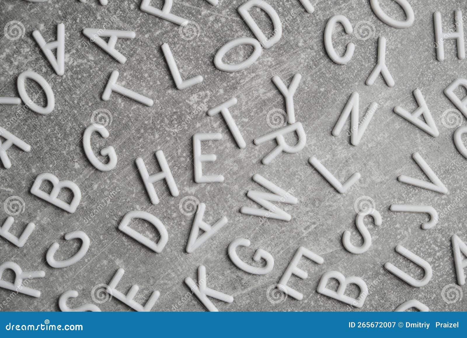 White Letters English Alphabet Gray Concrete Background. Stock Image ...