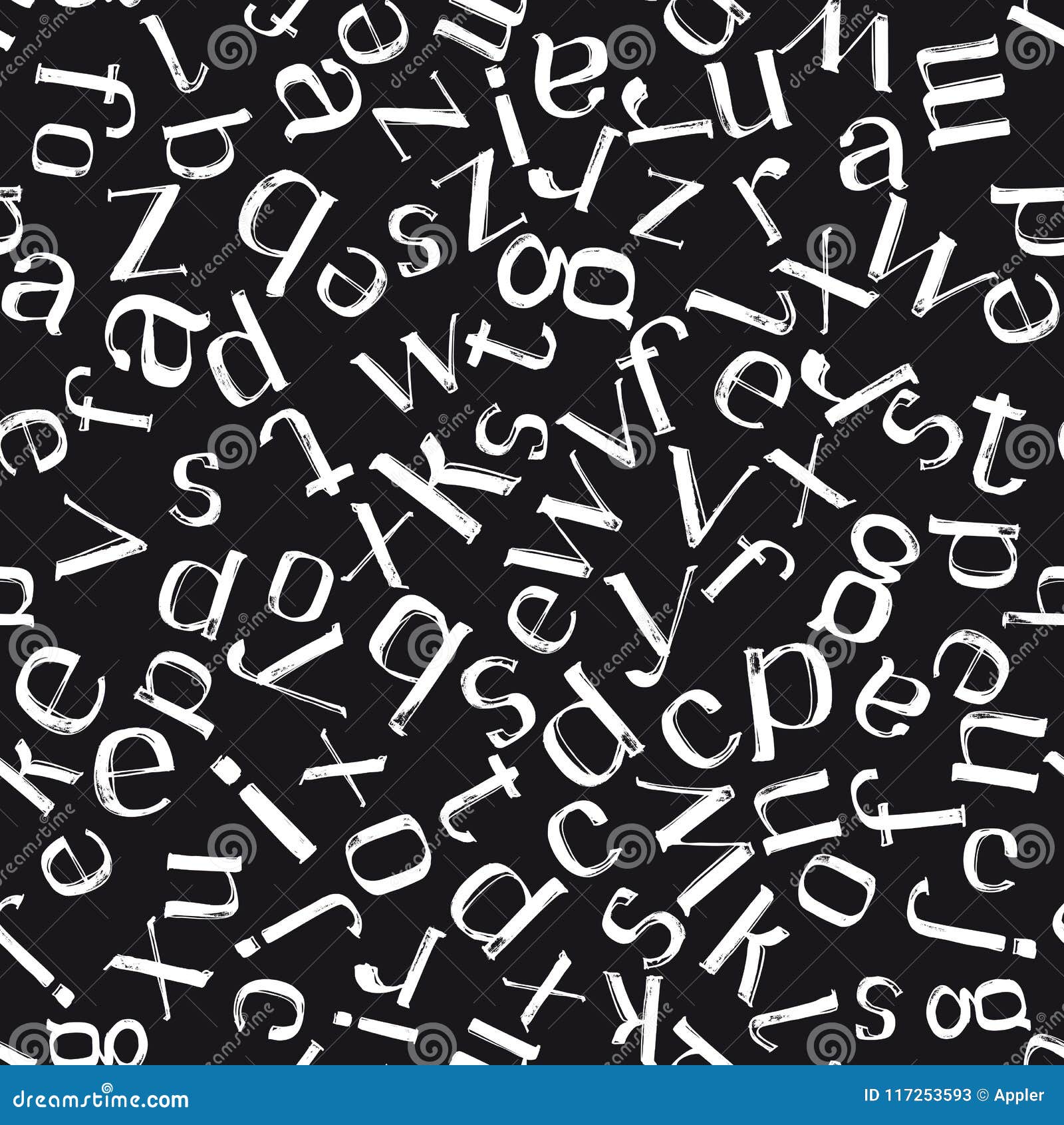 White Letters Seamless Pattern Stock Vector - Illustration of infinity ...