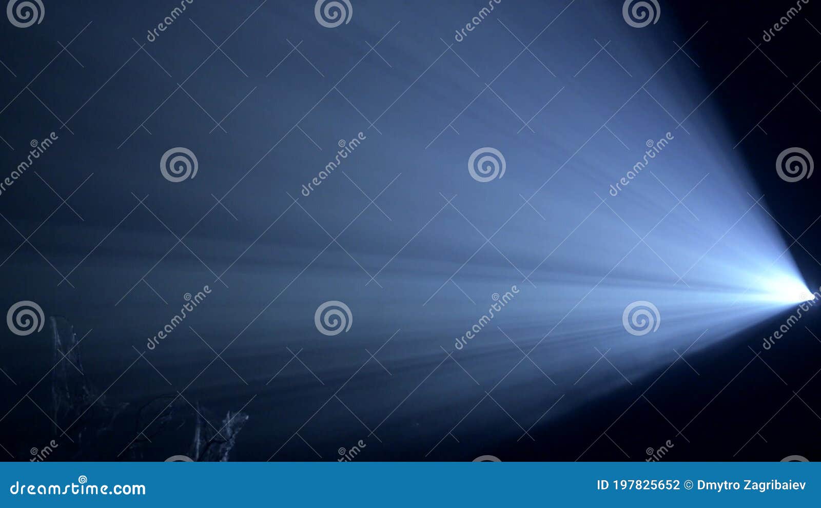White Light Beam from Projector on Black Background Stock Footage ...