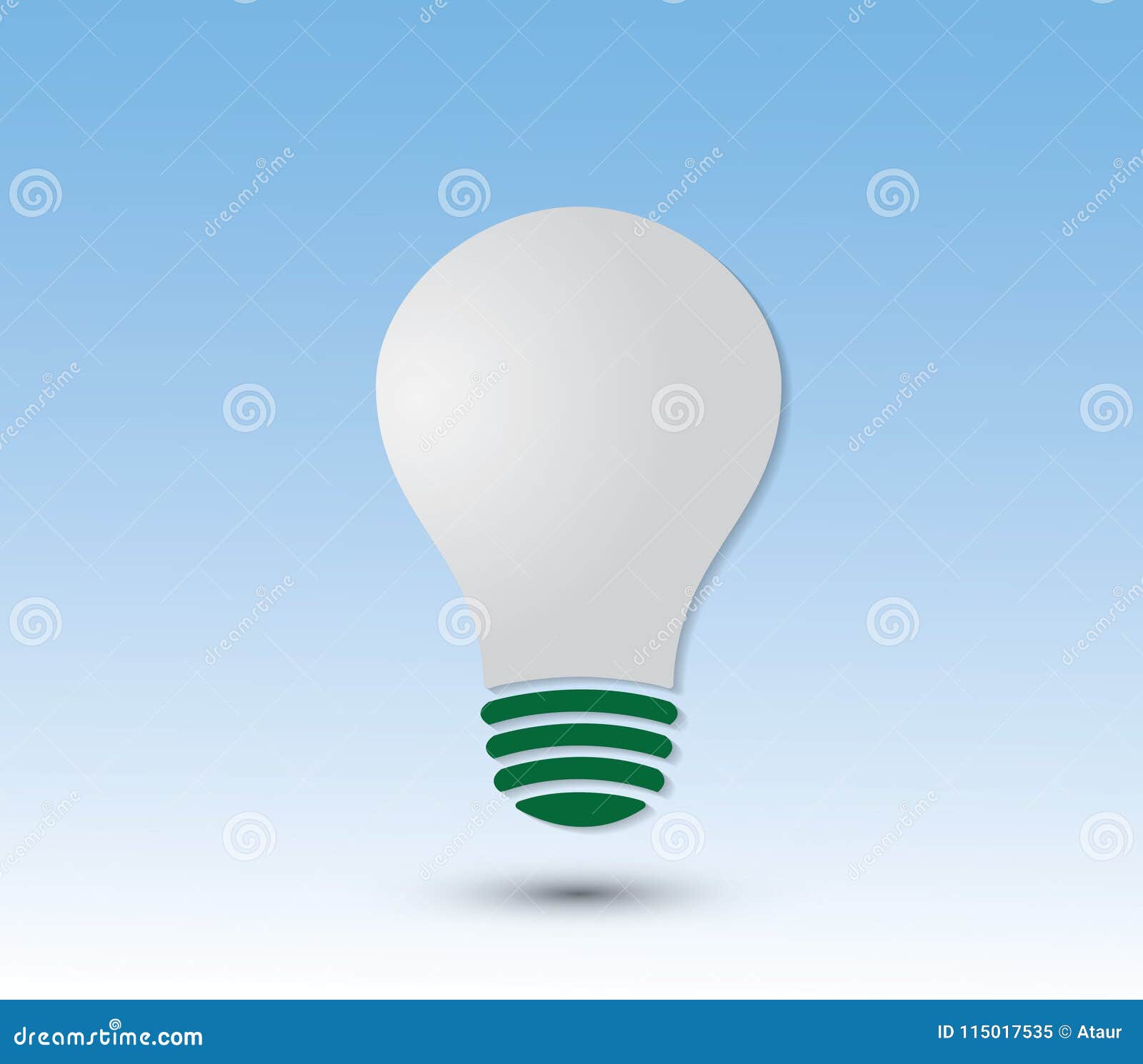 A White Light Bulb Icon with Blue Background Stock Vector ...