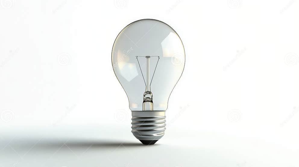 White Light Bulb Resting on a Smooth Surface in a Minimalist Setting ...