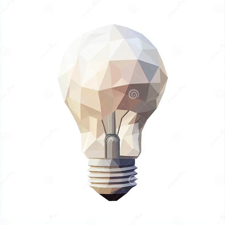 A White Light Bulb with a Triangle Shape Stock Illustration ...