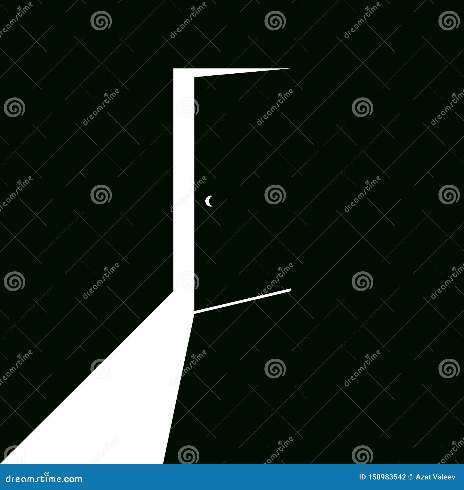 White Light Falling from Slightly Open Door Stock Illustration ...