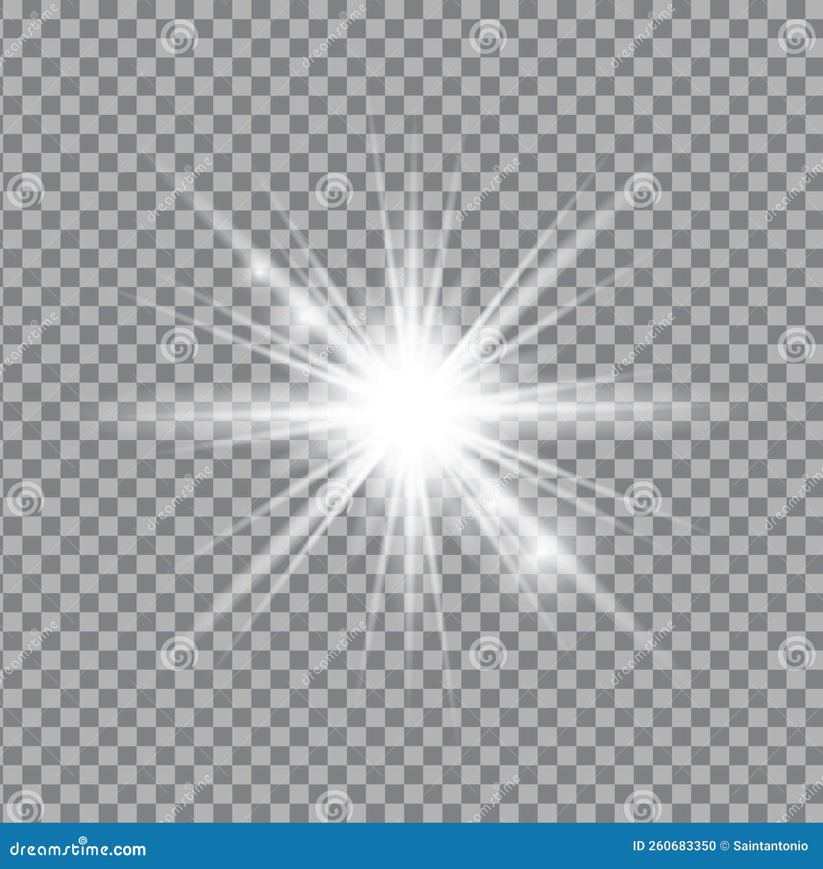White Light Glow Effect, Light Rays. Radiant Flash, Lens Flare, Vector ...