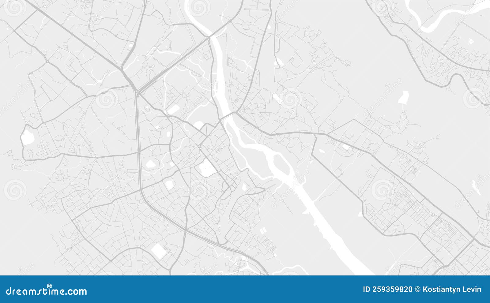 White and Light Grey Thane City Area Vector Background Map, Roads and ...