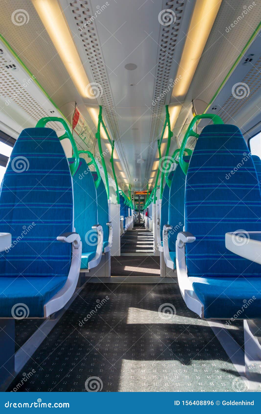 White Light Panoramic View Interior of a High Speed Electric Modern ...