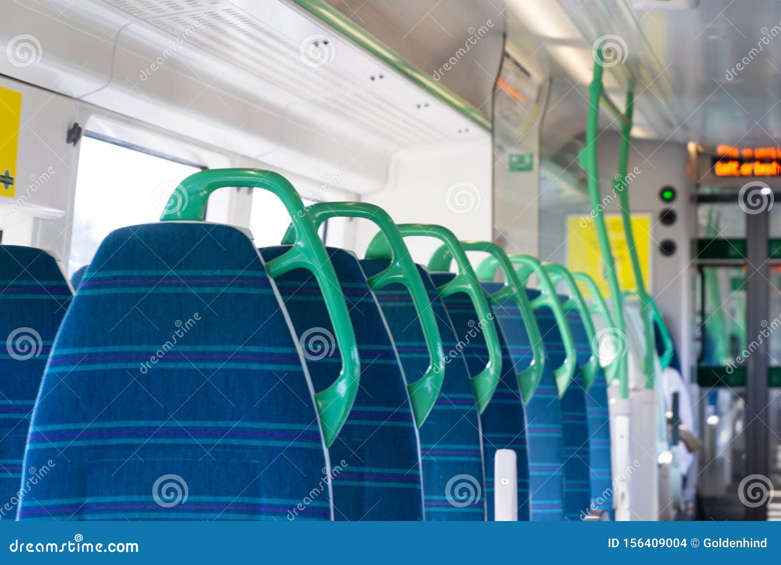 White Light Panoramic View Interior of a High Speed Electric Modern ...