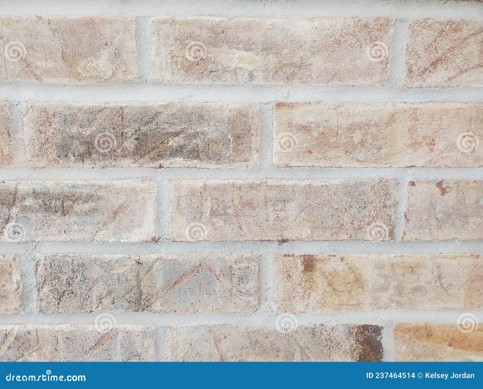 White and Light Red Brick with Light Gray Mortar Up Close Stock Photo ...