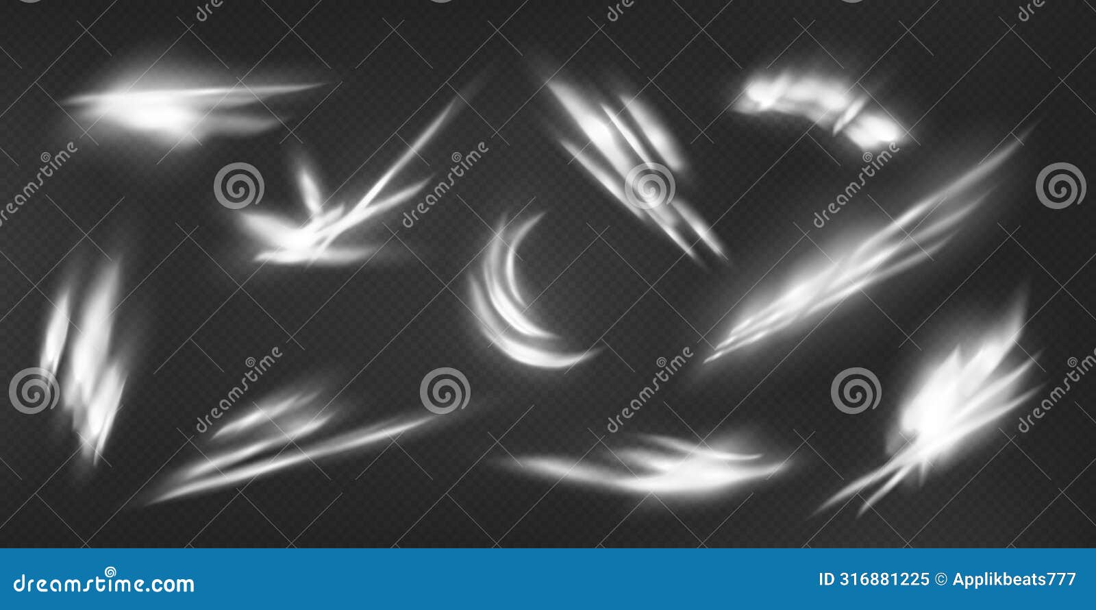 White Light Refraction Realistic Vector Illustration Set Stock Vector ...