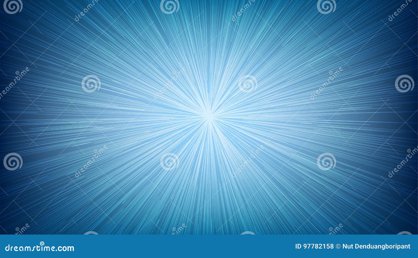 White Light Speed Line Burst Ray on Blue Background Stock Vector ...