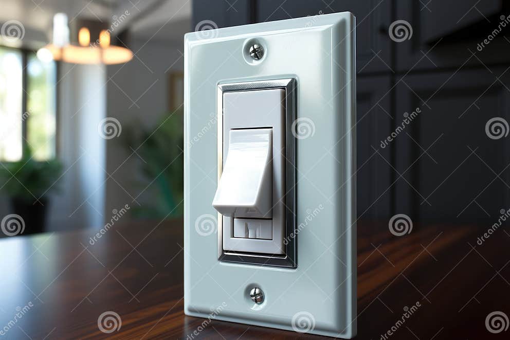 White Light Switch with Button. Generative AI Stock Illustration ...