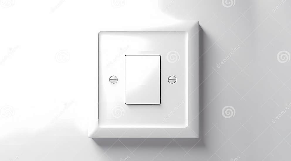 White Light Switch Isolated on a White Wall. Blank Copy Space White ...