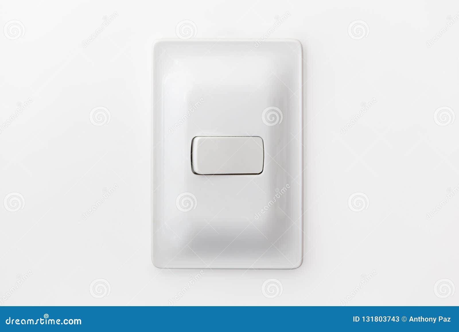 White Light Switch in the on Position Isolated on White Stock Image ...