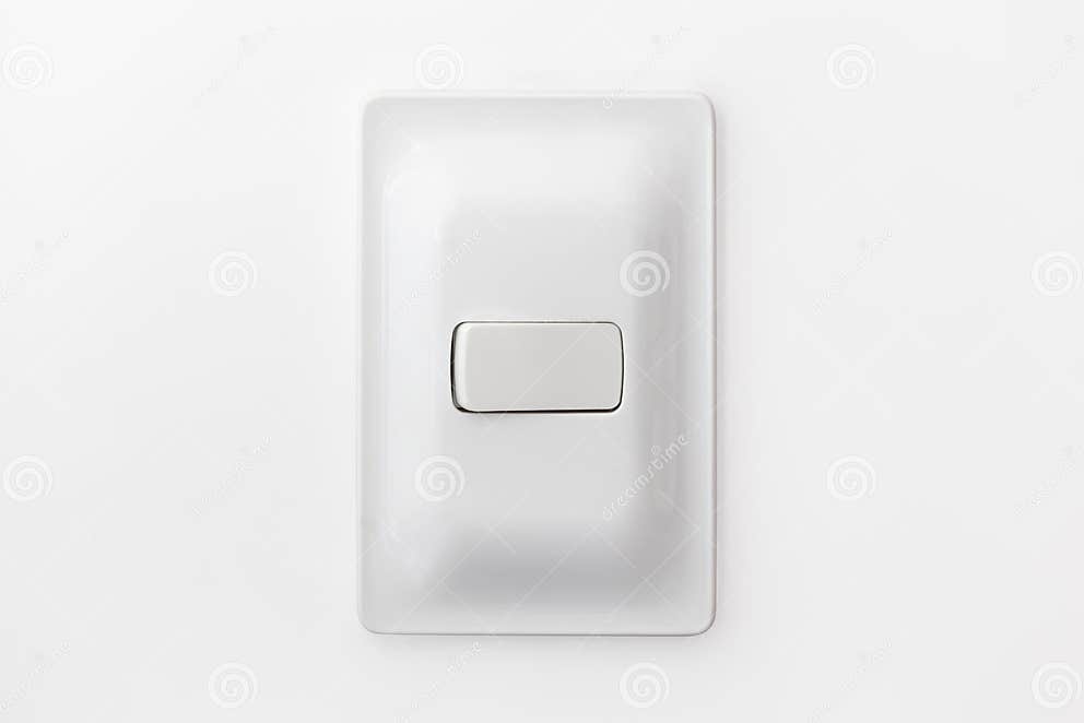 White Light Switch in the on Position Isolated on White Stock Image ...