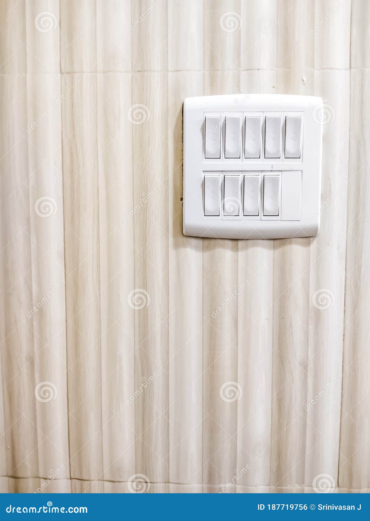 White Light Switch on Switchboard - Light Brown Background Stock Photo ...