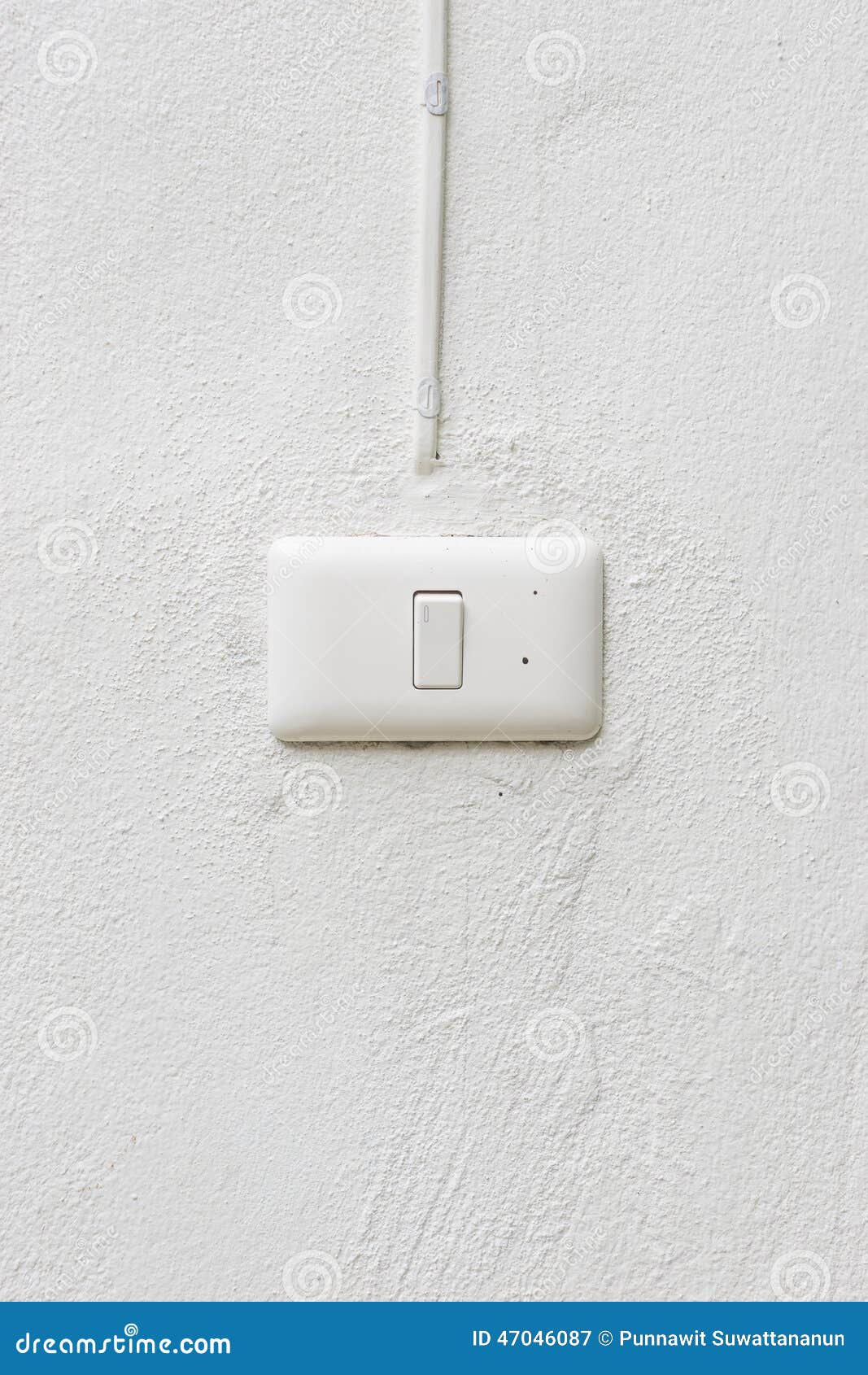 White Light Switch on the Wall Stock Image - Image of construction ...