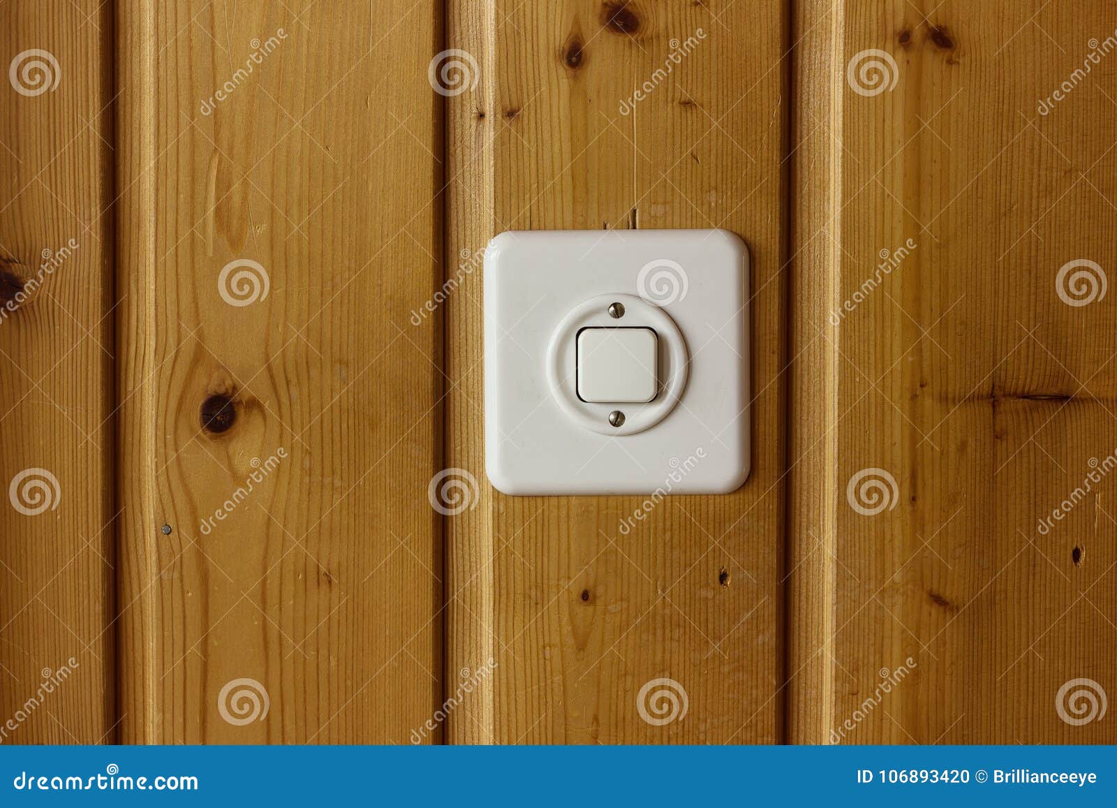 White Light Switch on Wooden Boards Stock Photo - Image of house ...