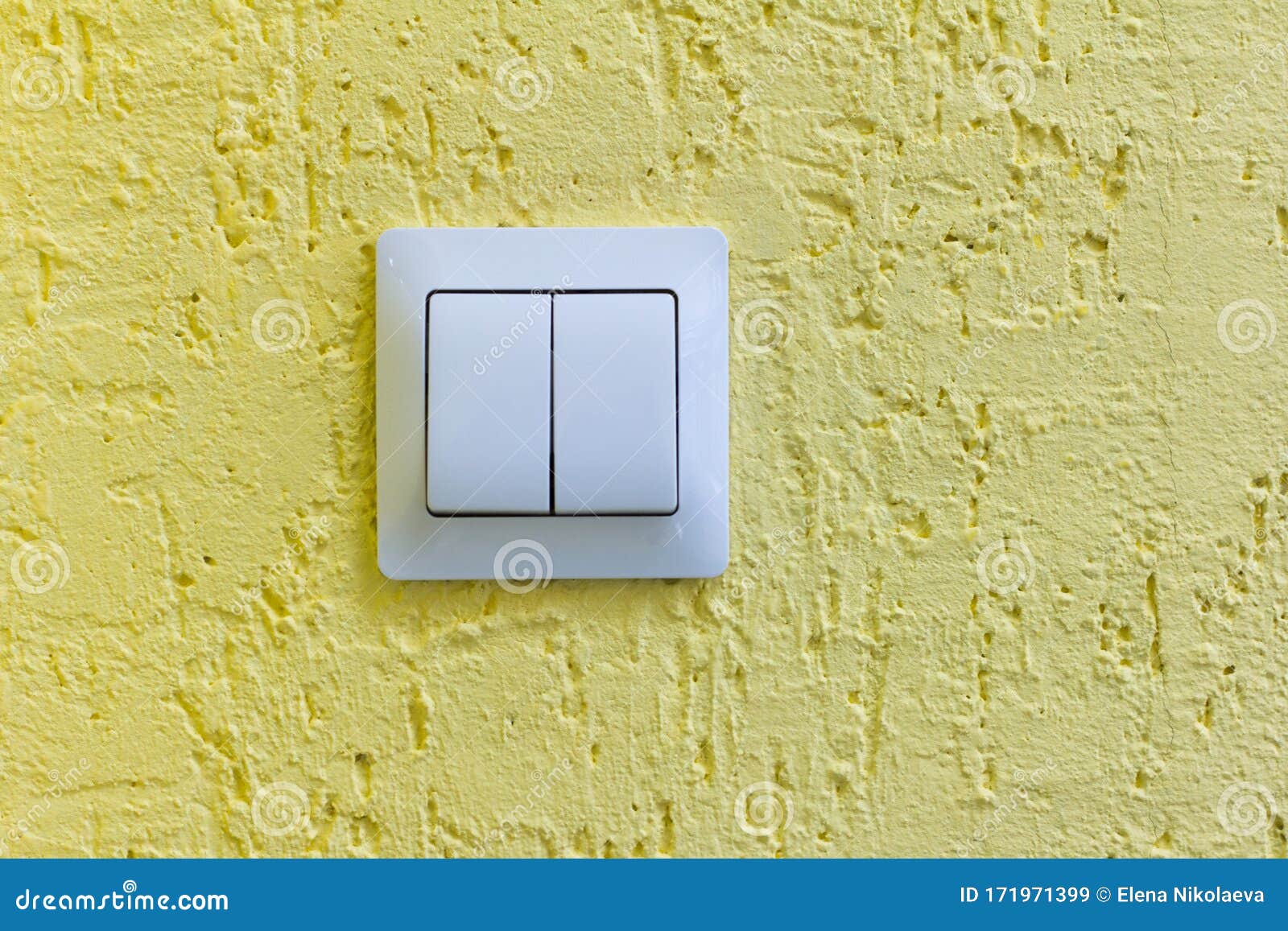 A White Light Switch on a Yellow Concrete Wall.Turn the Lights on or ...