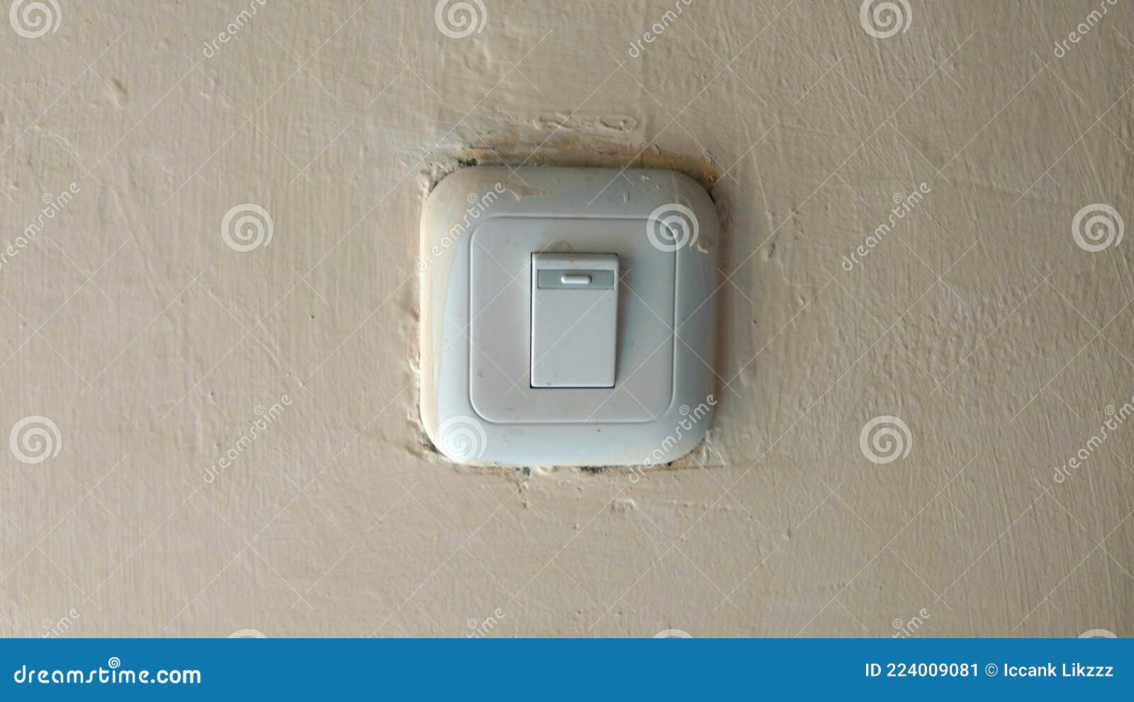 White Light Switch and Yellow Wall Stock Image - Image of number ...