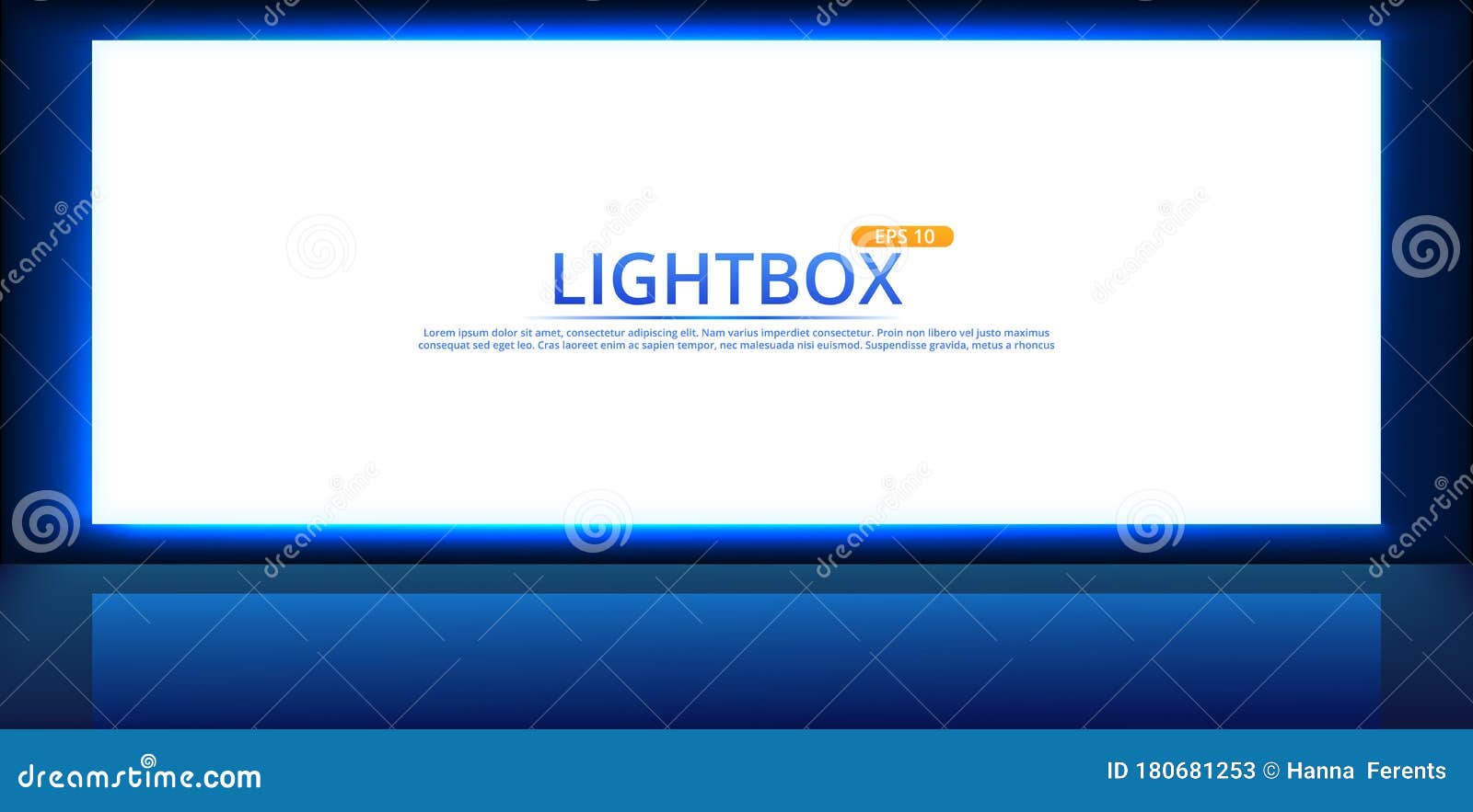 White Lightbox Screen With Neon Light On Wall. Modern Night Backgtound ...